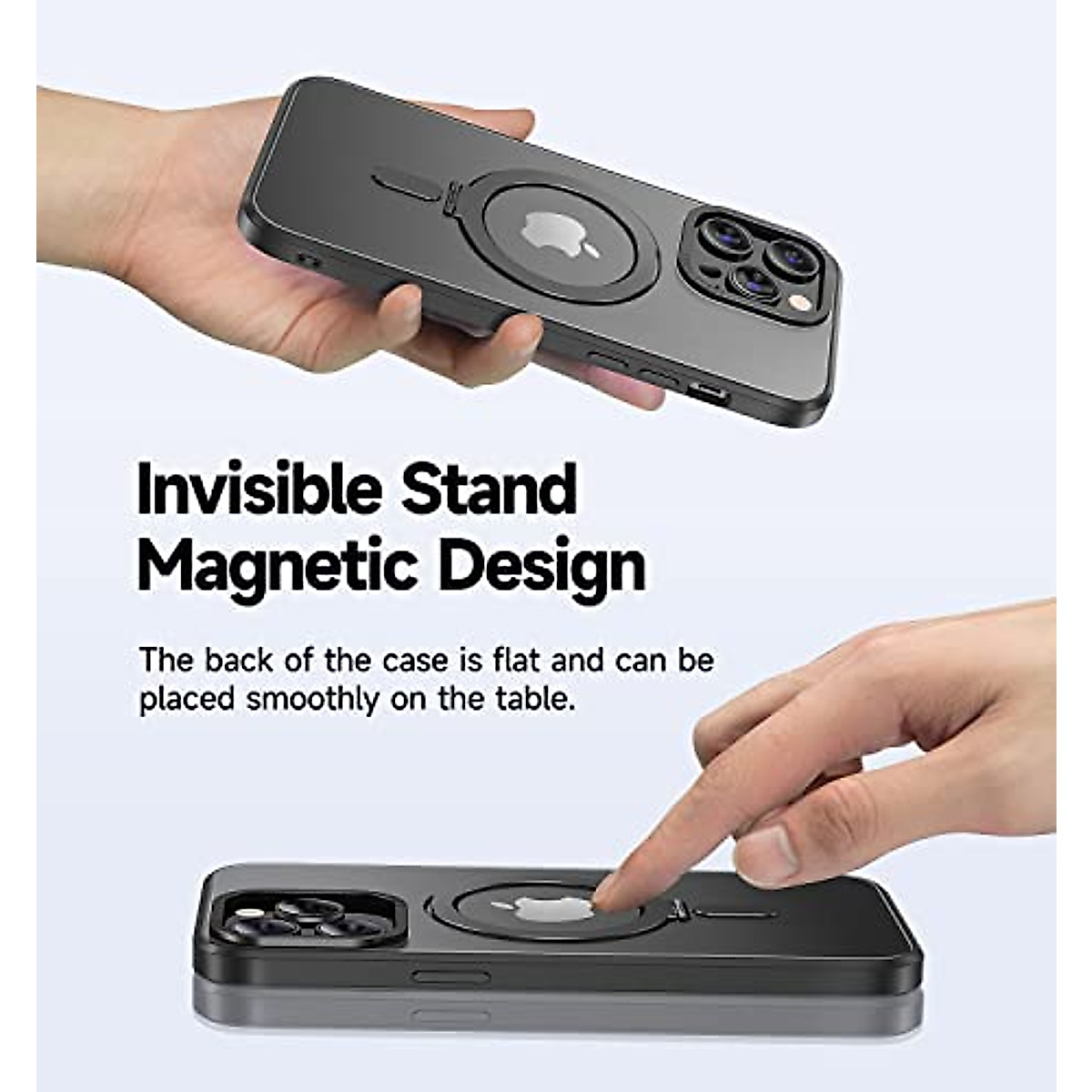 MAGIC JOHN Magnetic Case for iPhone 14 Pro Max Phone Case [Compatible with Magsafe] [with Magnetic Mental Stand][Military Grade Shockproof][Anti Yellowing],Black