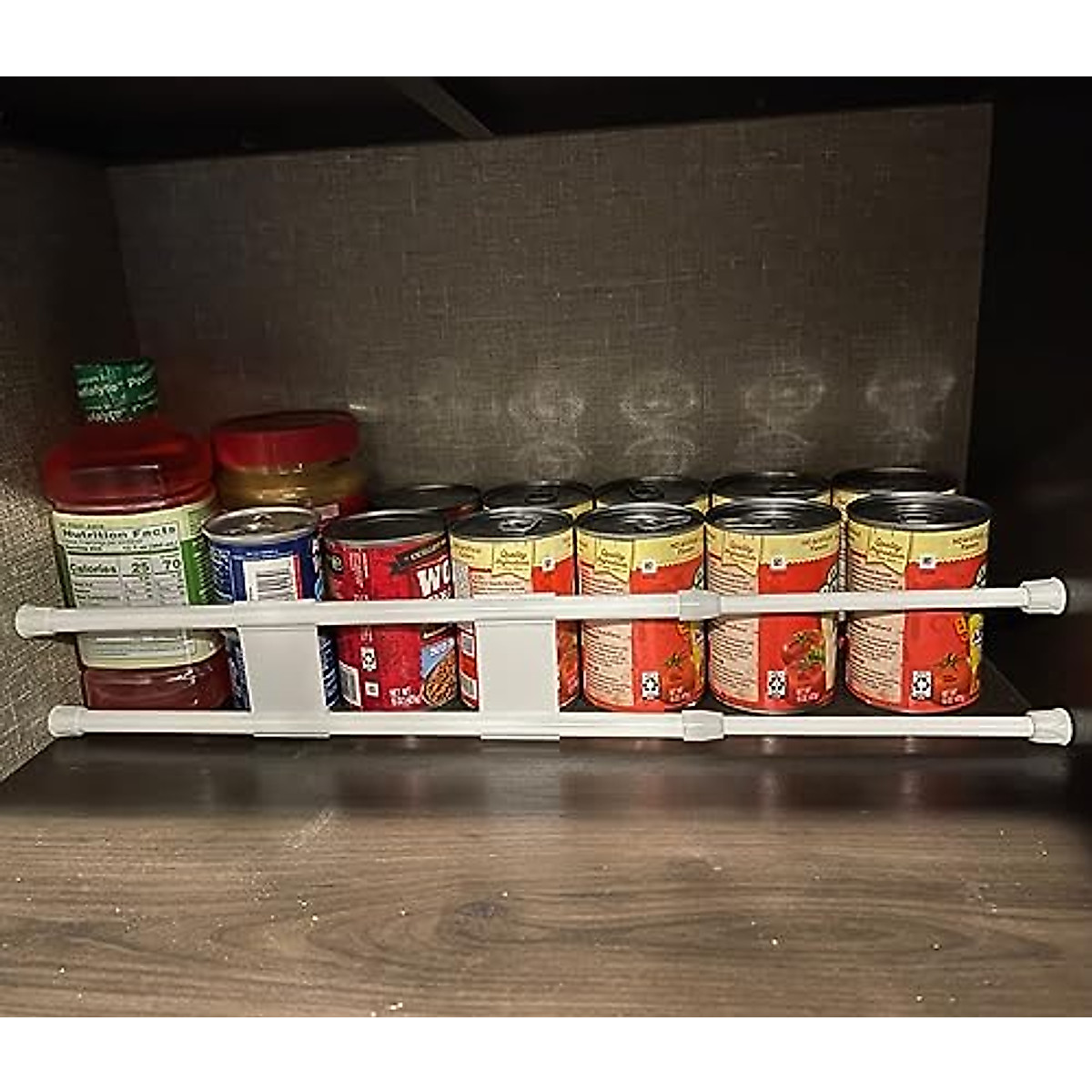 5 Pieces RV Refrigerator Bar Adjustable Fridge Bars for Holding Food Drinks White Spring Tension Fridge Rod Accessories,15.8-27.6 Inch