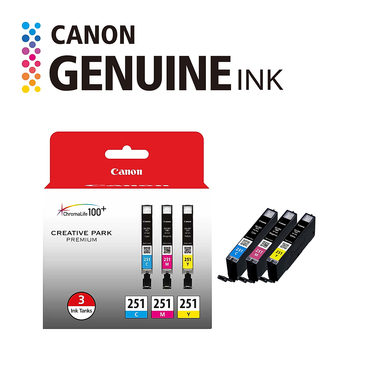 Canon CLI-251XL 3 Color Multi Pack Compatible to MG6320, iP7220, MG5420, MX922, MX722, MG7120, MG6420, MG5520, iX6820, iP8720, MG7520, MG6620, MG5620