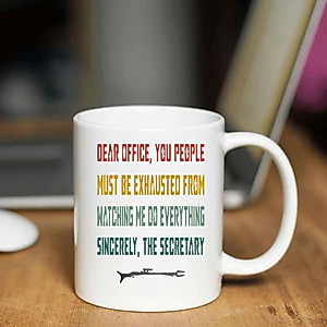 Humor and Sarcasm Gift for Secretary Clerks and Women - Funny Girls Present - 11 Oz White Ceramic Coffee Mug