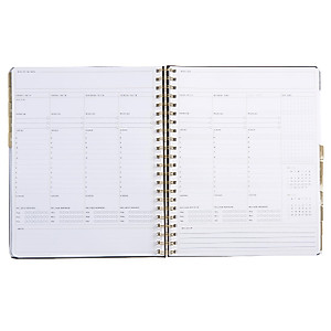 russell+hazel 2024 Weekly Planner, October 2023 - December 2024, Office Supplies, Black Vegan Leather, Includes 190 Stickers, 9.125” x 11.25”