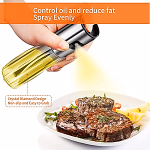 Angel Maks Oil Sprayer for Cooking, Grilling, Broiling, Baking, Olive Oil, Vegetable oil, Seasonings, Vinegar, Air Fryer, Soy sauce, Sunflower oil, Avocado Oil, Mister, Food Safe Glass 100ml/3.4oz