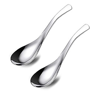 ERCRYSTO Stainless Steel Spoon, Soup Spoon, Coffee Spoon, Desert Spoon, etc. Light Weight and Small Size Especially Suitable for Toddlers, Children, Espresso etc. (2PCS)