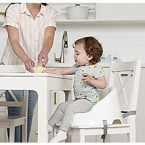Regalo Baby Basics™ Booster Seat, White, Three-Point Safety Harness, Easily Wipeable, Sturdy & Durable Plastic