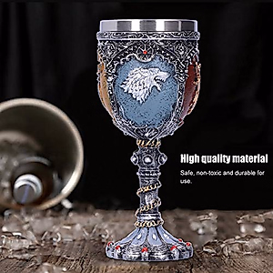 Medieval Dragon Goblet, Dragon Wine Goblet Chalice Cup Wine Glass Chalice Goblet Unique Stainless Steel Drinking Vessel for Cocktail Beer Birthday Gift Dragon Collector Themed Party Decoration Prop