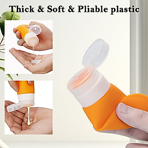 JIPITIMI TSA Approved Travel Bottles for Toiletries, Silicone Leak-Proof Travel Size Bottle for Shampoo, Conditioner 3oz, Refillable Cosmetic Container Kits