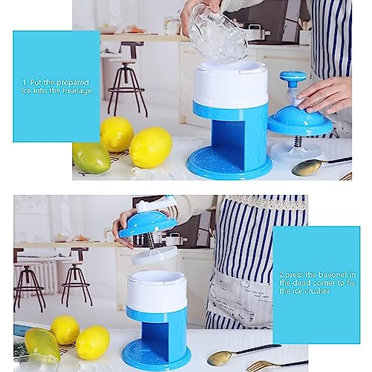 Shaved Ice Maker Machine,Snow Cone Machine Shaved Ice,Hand-Shaved Ice Machine, Manual Fruit Smoothie