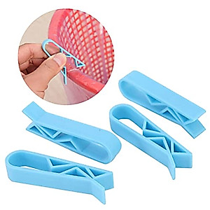 Cabilock 20pcs Trash Bag Clip Simple Pratical Fixed Waste Bin Bag Holder Rubbish Clip Garbage Can Clamp Holder (Blue)