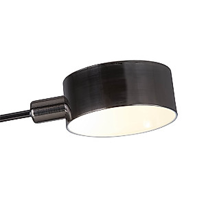 Artiva USA Micah Plus Modern LED 5-Arched Satin Nickel Floor Lamp with Dimmer 88", Brushed Black Nickel