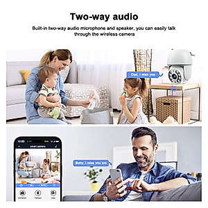4MP Light Bulb Security Camera, 360° 2K Security Cameras Wireless 2.4GHz Outdoor/Indoor with Color Night Vision, Motion Detection, Audible Alarm, Auto Motion Tracking, SD&Cloud Storage with Alexa