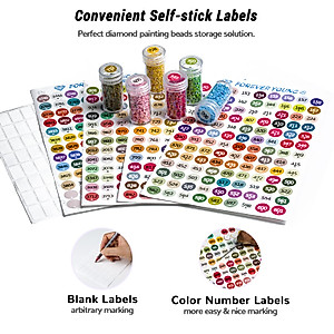 Diamond Painting Storage Containers, 1 Pack 60 Grids Bead Organizer and Diamond Painting Labels, Bead Organizers and Storage for Diamond Painting Accessories, Diamond Art Storage, Diamond Dots Storage