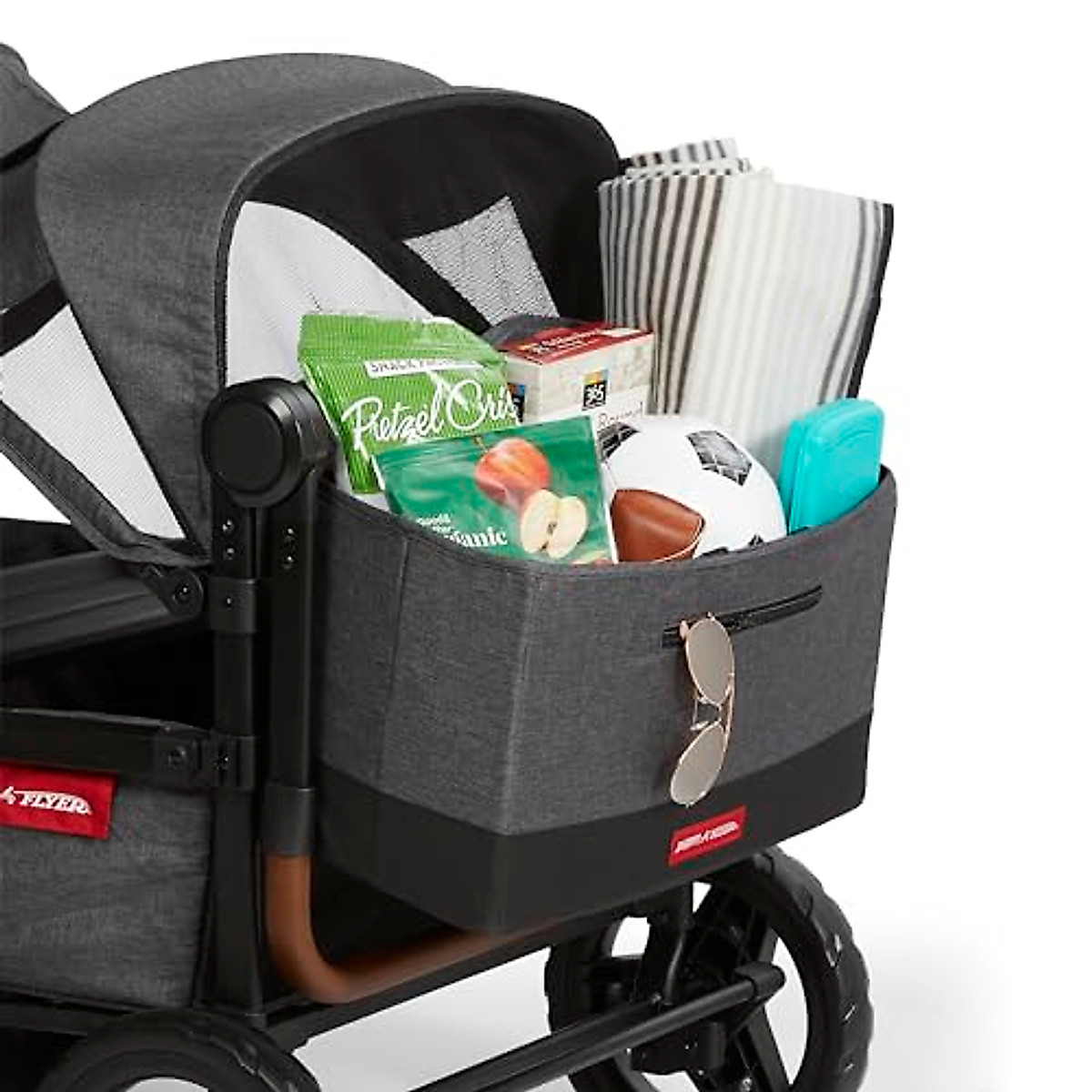 Radio Flyer Voya Stroller Wagon, 4 Seater Wagon Stroller for Kids with Low Sides, Baby Stroller Wagon, Quad Stroller