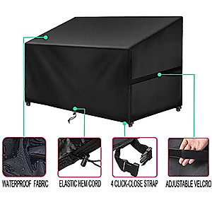 SIRUITON 3-Seat Heavy Duty Garden Patio Sofa/Loveseat/Bench Cover,100% Waterproof Outdoor Sofa Cover, Lawn Patio Furniture Covers Black,64" W x 27" D x 35" H