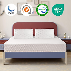 BreezeRest Full Mattress 6 Inch Memory Foam Mattress Colchones Full Bed in a Box,Medium Firm Cooling Gel Green Tea Full Size Mattress with Breathable Soft Fabric Cover CertiPUR-US Pressure Relief