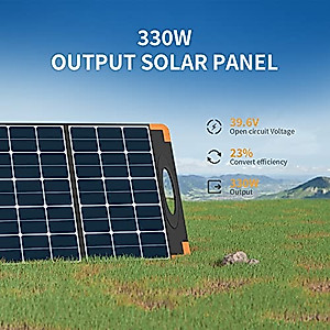 pecron PV300 330W Portable Solar Panels for E600LFP/E1000PRO/E1500PRO/E2000LFP/E3000 Portable Power Stations with Adjustable Kickstand Foldable Solar Panel Power Backup for Outdoor Van Camper Off Grid