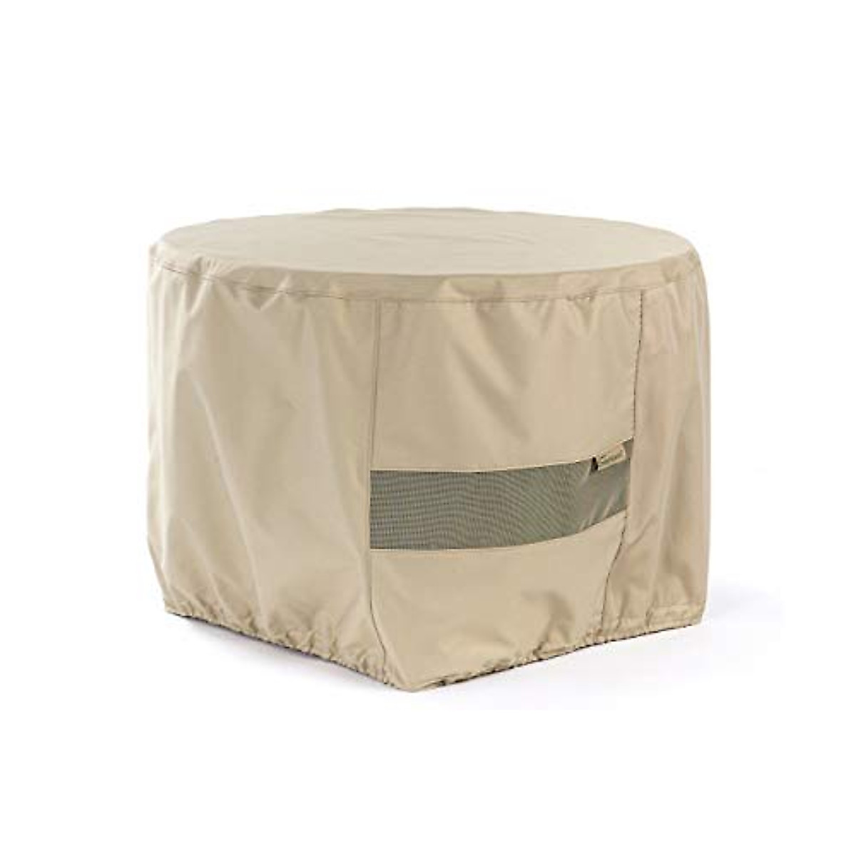 Covermates Round Firepit Cover – Water-Resistant Polyester, Mesh Ventilation, Fire Pit Covers-Khaki