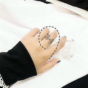 Hollow Butterfly Stainless Steel Finger Rings for Women Teenage Girls Minimalist Fashion Engagement Promise Statement Knuckle Rings Cute Animals Jewelry Gifts for Mom Wife Girlfriend Daughter