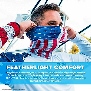 S A - 1 UV Face Shield - Whiteout American Flag - Multipurpose Neck Gaiter, Balaclava, Elastic Face Mask for Men and Women