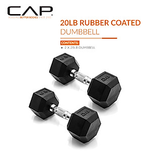CAP Barbell 20 LB Pair Coated Hex Dumbbell Weight