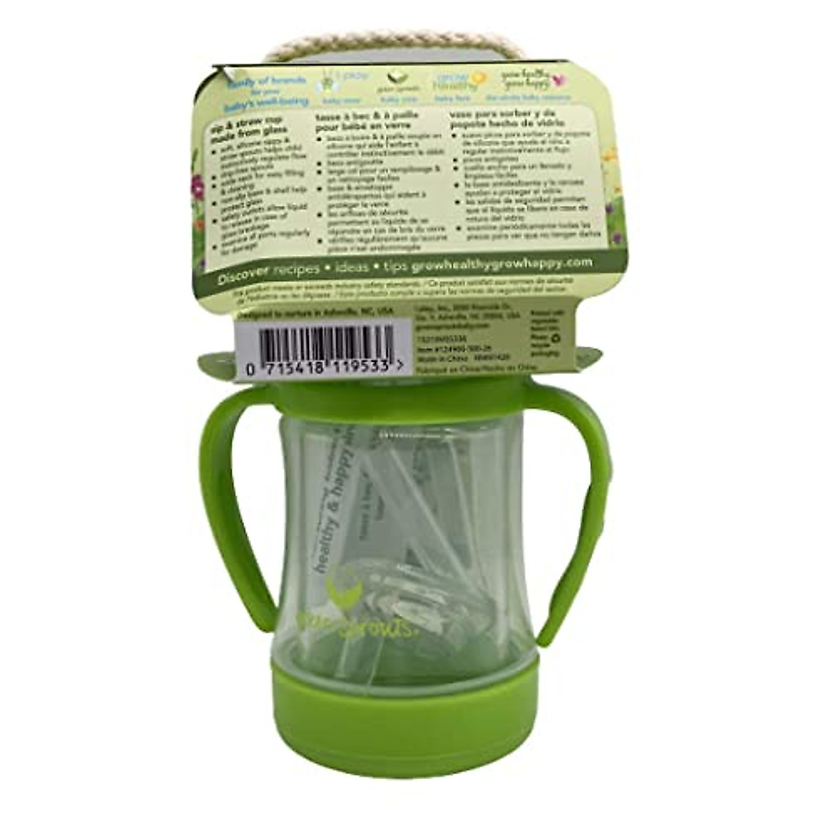 green sprouts Glass Sip & Straw Cup, Light Lime, 6 Months+