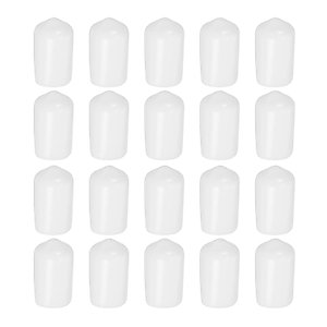 uxcell 50Pcs Rubber End Caps, 10mm/0.39" ID Rubber End Caps, PVC Caps Rubber Screw for Bolts Screw Caps Thread Protectors Tube Screw Bolt, White