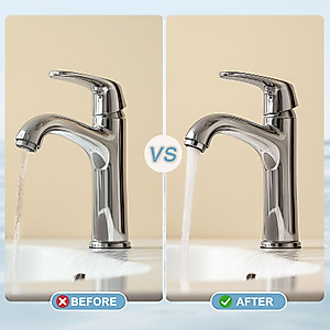 uxcell 5Pcs 16.5mm Cache Faucet Aerator with 2Pcs Removal Wrench Tool, Faucet Replacement Parts, Water Saving Flow Restrictor Set Replacement Parts for Kitchen Bathroom Sink