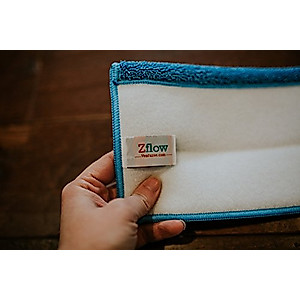 Zflow Ventures 18" Microfiber Wet and Dry Mop Pads 3-Pack - Premium Commercial Grade Washable Pads (18", Blue)
