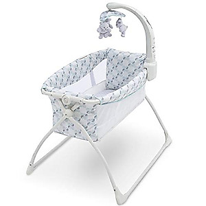 Delta Children Deluxe Activity Sleeper Bedside Bassinet - Folding Portable Crib for Newborns, Windmill