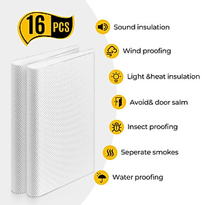 Zonon 32 Pieces Door Corner Seal Weatherstripping Exterior Door Frame Seal Draft Stopper Adhesive Corner Pads for Weather Stripping and Draft Protection (White)