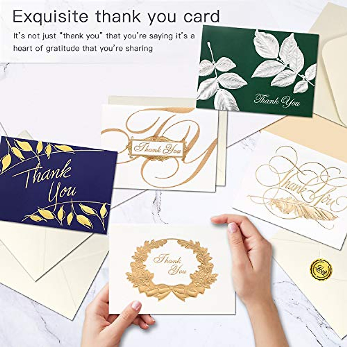 padike Unique Designs Birthday Cards Box Set - Birthday Greeting Cards - 15pc Happy Birthday Cards and 5pc Thank You Cards - Envelopes and Gold Seals