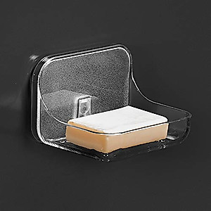 Ettori 3 Pack Shower Caddy,Soap Dish and Toothbrush Holder,Wall Mounted Rustproof Plastic Shower Storage for Inside Shower and Bathroom Shower Accessories-Clear