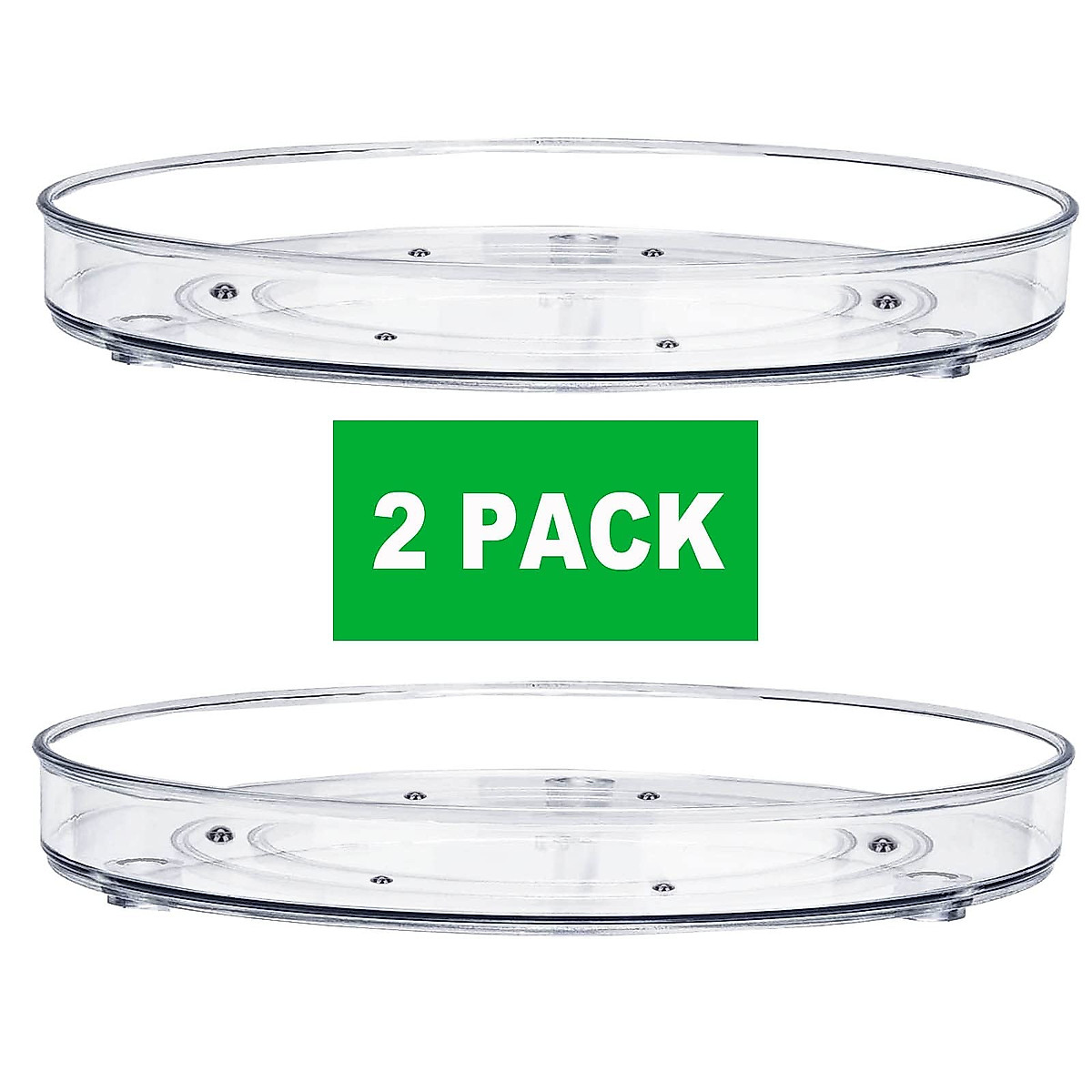 4 Pack Lazy Susan Organizer, Set of 2 for 10.6inch / 9.25inch Clear Lazy Susan Turntable for Cabinet