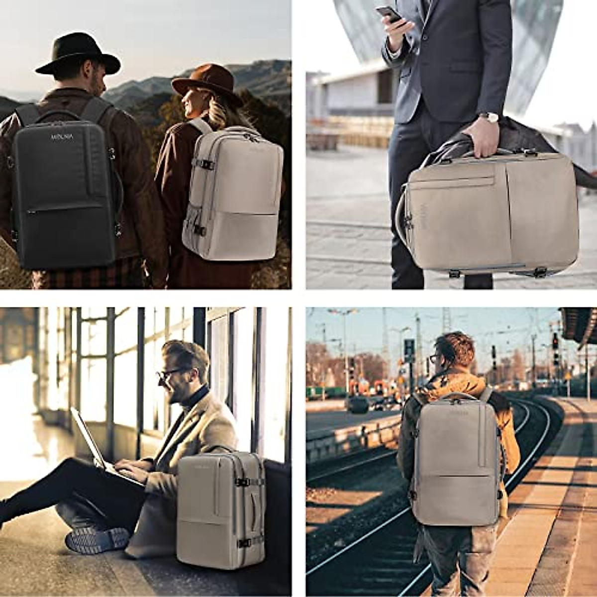 Evmyo 47L Carry on Backpack, Large Travel Backpack for Women Men Airline Approved, Expandable Suitcase Backpacks With Packing Cubes, Carry on Luggage Waterproof Backpack