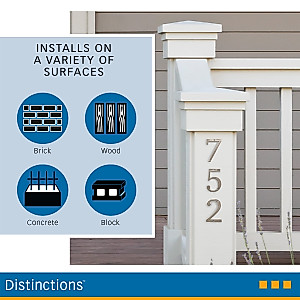 Distinctions by Hillman 843325 4-Inch Brushed Nickel Flush-Mount House Number 5, 1 Count (Pack of 1)