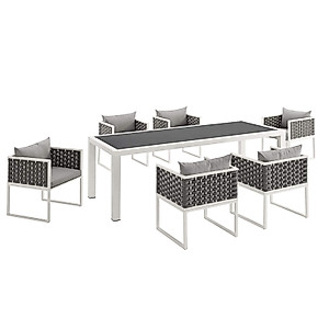 Modway Stance Outdoor Patio Woven Rope 7-Piece Dining Furniture Set