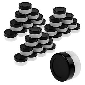 ooDuo 5ml Silicone Containers Wax 20pcs Non Stick Round Oil Kitchen Multi Use Storage Jar Clear Bottom and Black Cover