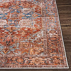Artistic Weavers Stacia Oriental Washable Area Rug, 5 ft x 7 ft 6 in, Red/Blue