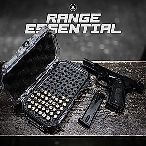 Evergreen 100 Pistol Round Bullet Locking Storage Case - Travel Safe/Mil Spec/Waterproof/USA Made - for .380 ACP, 9mm.40 S&W.45 ACP, 10mm, 5.7 FN.38 SPL.357 MAG (56 Black)