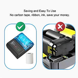 Walfront Pocket Inkless Thermal Printer, Mini Portable Photo Printer, Clear HD Picture Quality, Fast Printing Speed, Portable Mini Photo Printer for Home Traveling Office