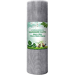 AMAGABELI GARDEN & HOME Hardware Cloth 1/2 inch 48inx50ft 19 Gauge Square Chicken Wire Galvanizing After Welding Fence Mesh Roll Raised Garden bed Plant Supports Poultry Netting Cage Snake Fence JW007