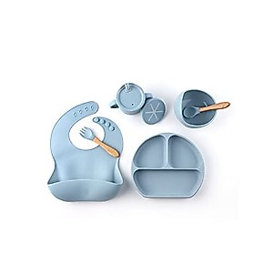 Make Mealtime Hassle-Free with Our 9-Piece Silicone Feeding Set - Perfect for Baby Led Weaning - BPA-Free and Easy to Clean