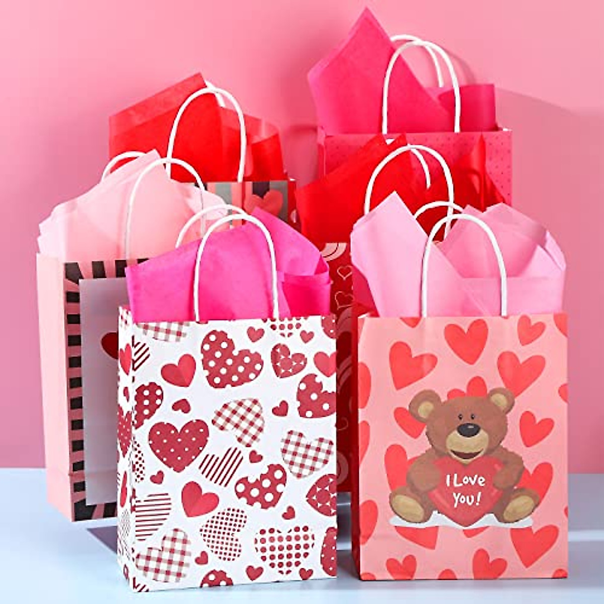 600 Pcs Red Hot Pink Tissue Paper Mother's Day Bridal Shower Tissue Paper for Gift Bags Decorative Wrapping Paper Pastel for Valentine's Day, Arts Crafts, DIY, Birthdays, Weddings 20 Inch