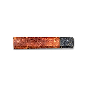 Japanese Kitchen Knife Handle, Octagon, Stabilized Wood, Finished Scales, WA Unique Wooden Kyoto Sunset (Medium), Orange