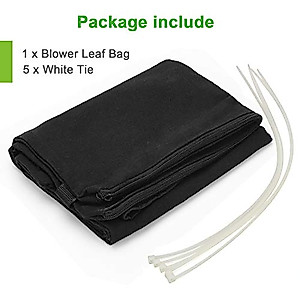 Luxiv Blower Leaf Bag 20 X 24 Inches, Black Leaf Blower Replacement Bag Leaf Blower Vacuum Bag with Zipper and Shoulder Strap (1, Black)