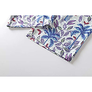 YIJIU Women's Pajama Set Short Sleeve Top with Leaf Print Capri Pants Sleepwear 2 Piece Pjs Sets,Purple,Medium