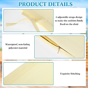 Preboun 2 Pieces Outdoor Chaise Lounge Cushion Furniture Patio Lounge Chair Replacement Cushion Outside Fabric Chair Cushions Sun Lounger Seat Cushion for Patio Lawn Summer Beach Pools(Cream White)