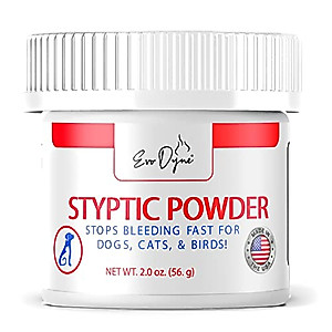 Styptic Powder for Dogs, Cats, and Birds (2 oz) by Evo Dyne | Fast-Acting Blood Stop Powder for Pets | Quick Stop Bleeding Powder for Dog Nail Clipping, Grooming, Cuts and More (1-Pack)