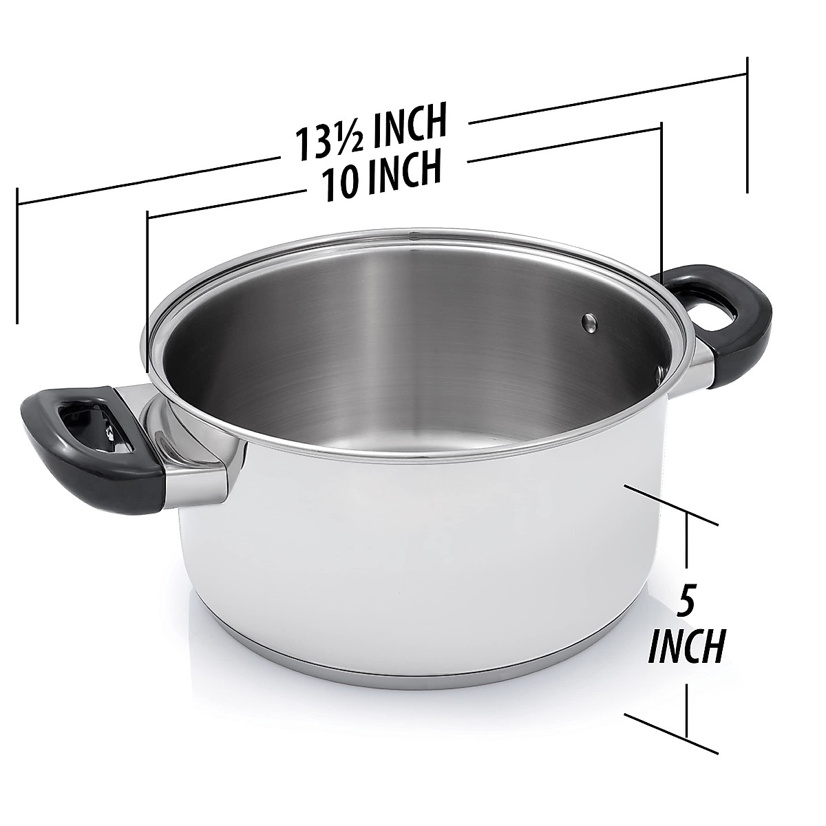 Precise Heat 5-1/2-Quart Surgical Stainless-Steel Stockpot
