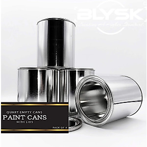 Blysk Empty Metal Quart Cans with lids (6)