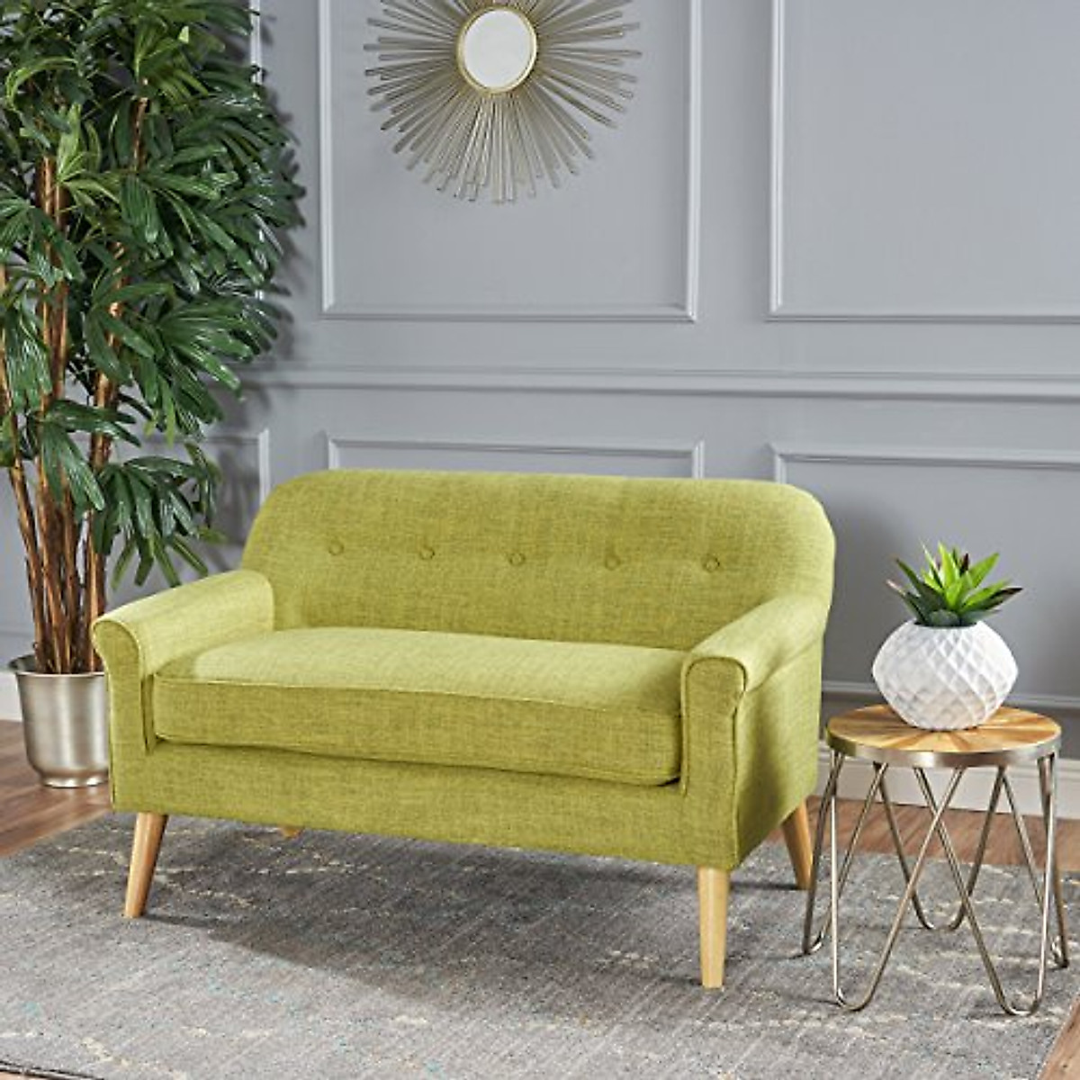 Christopher Knight Home Mariah Mid-Century Modern Loveseat, Muted Green